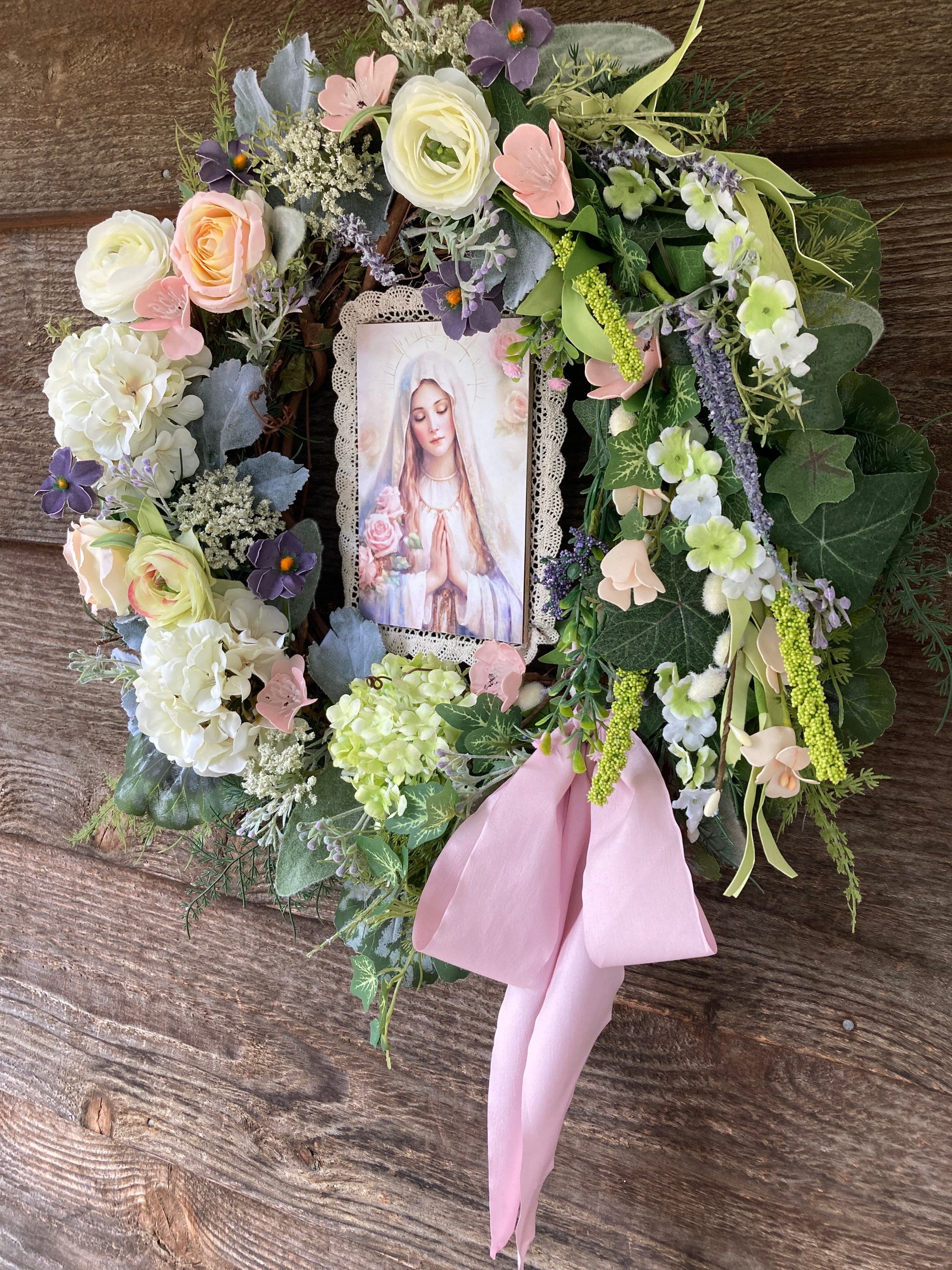 Mother's Day Wreath, Catholic Wreath, Mary, Blessed Mother, Our Lady ...