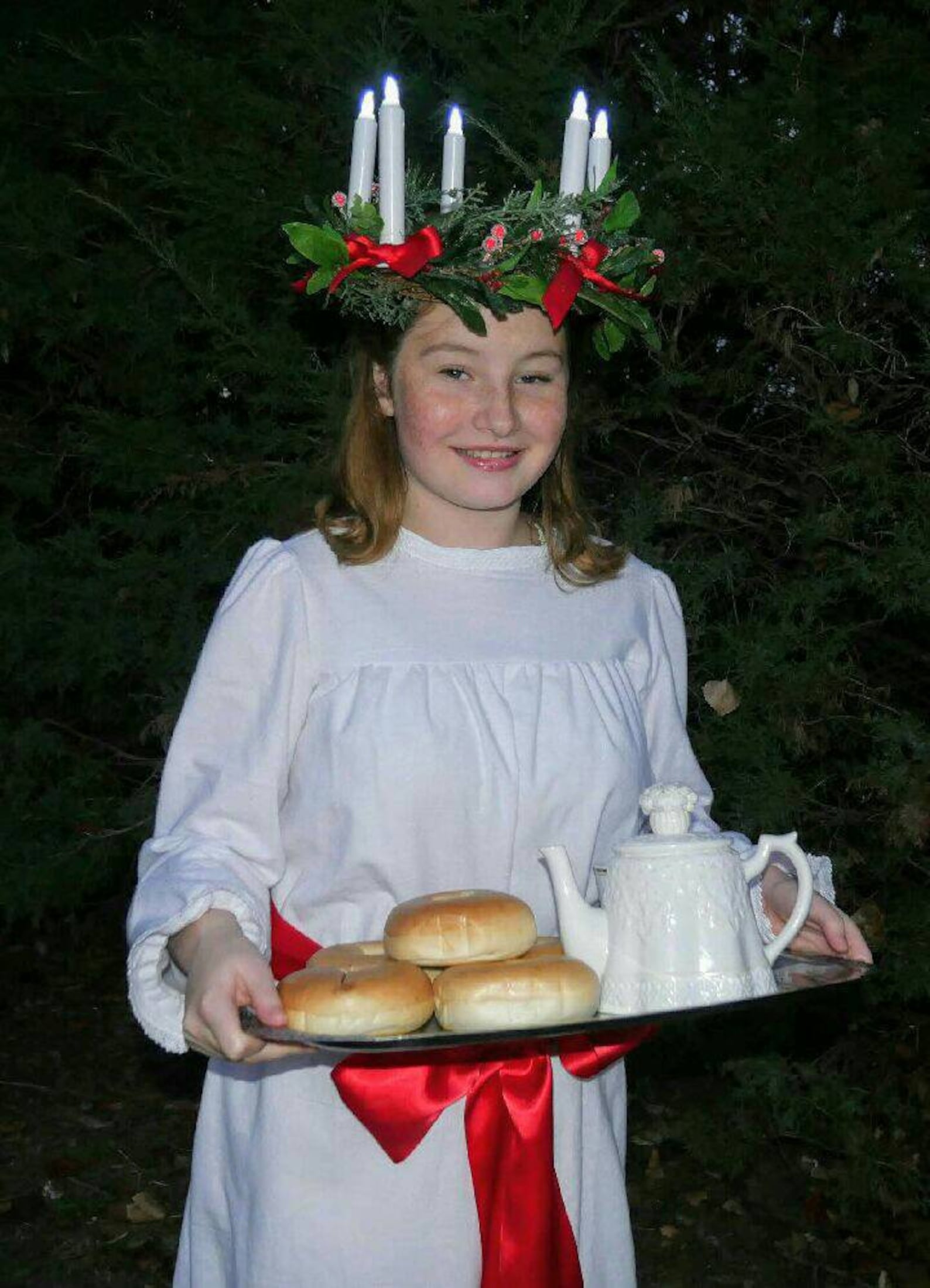 St. Lucy/lucia Christmas Crown Wreath Headpiece With - Etsy