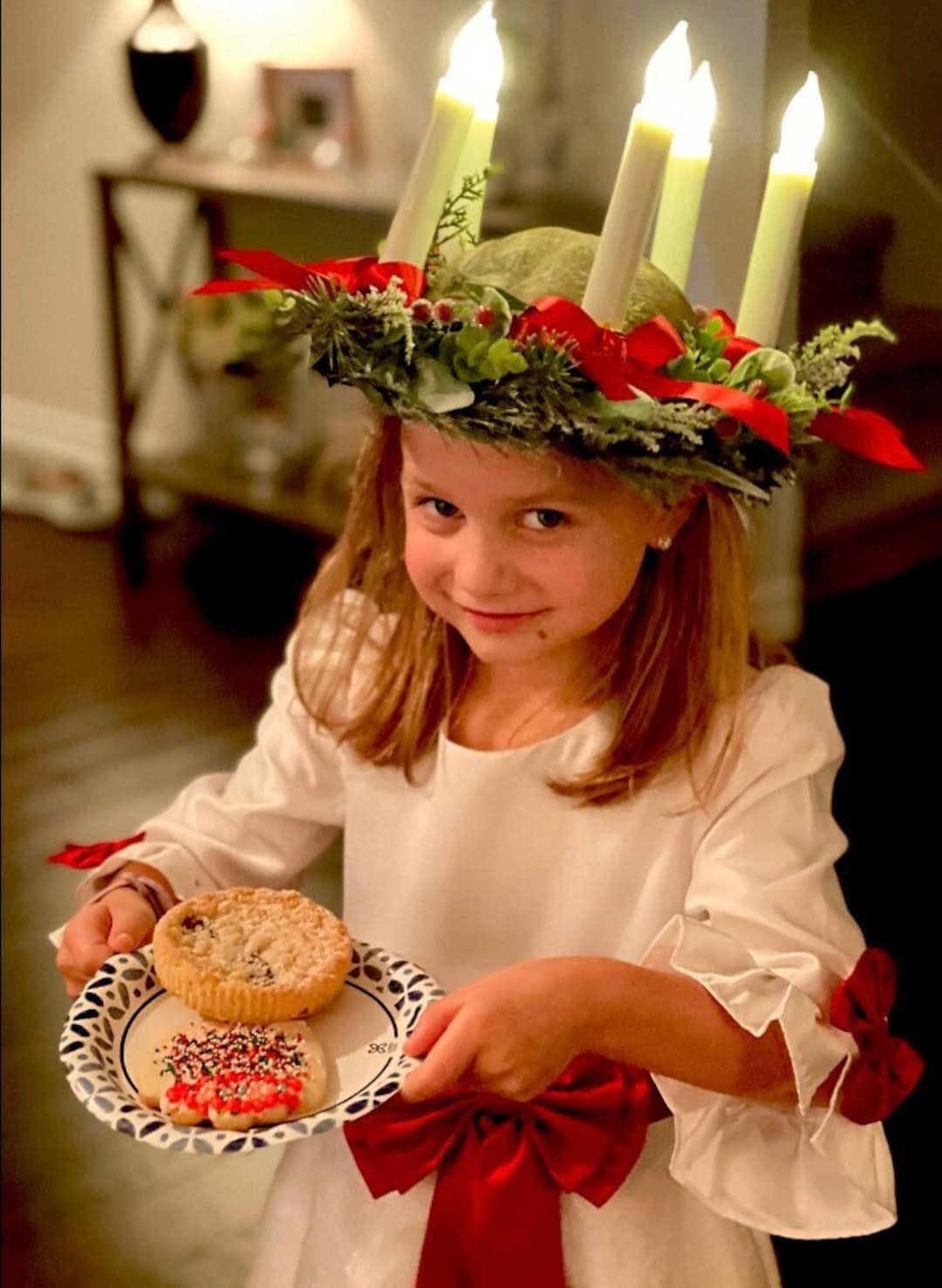 St. Lucy/lucia Christmas Crown, Wreath, Headpiece With Candles, St ...