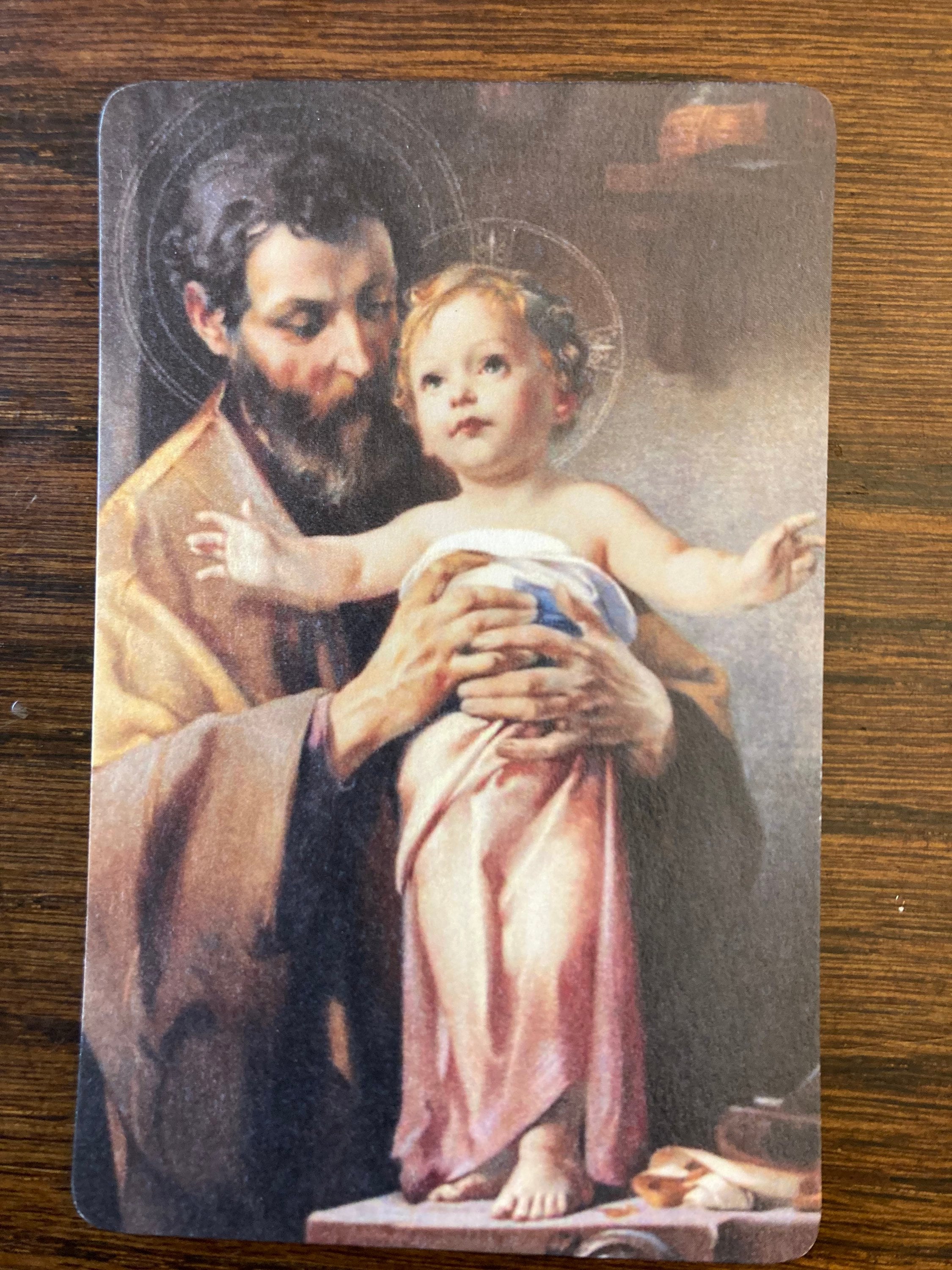 St. Joseph Lily Wreath, Catholic Floral Decor, Vintage Saint Image - Etsy