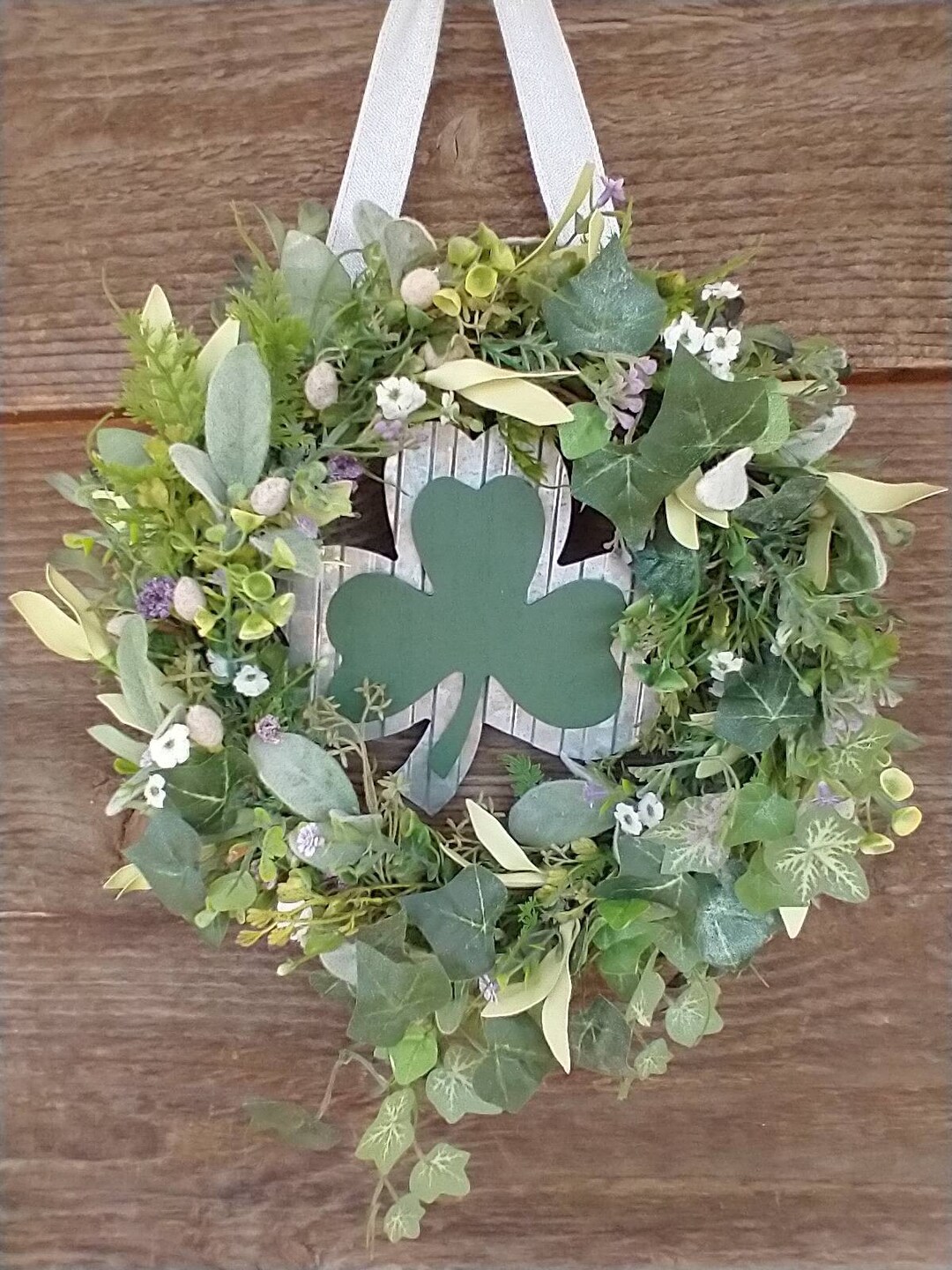 St.patrick's Day Wreath, Shamrock Wreath, Emerald Green, Irish Wreath ...