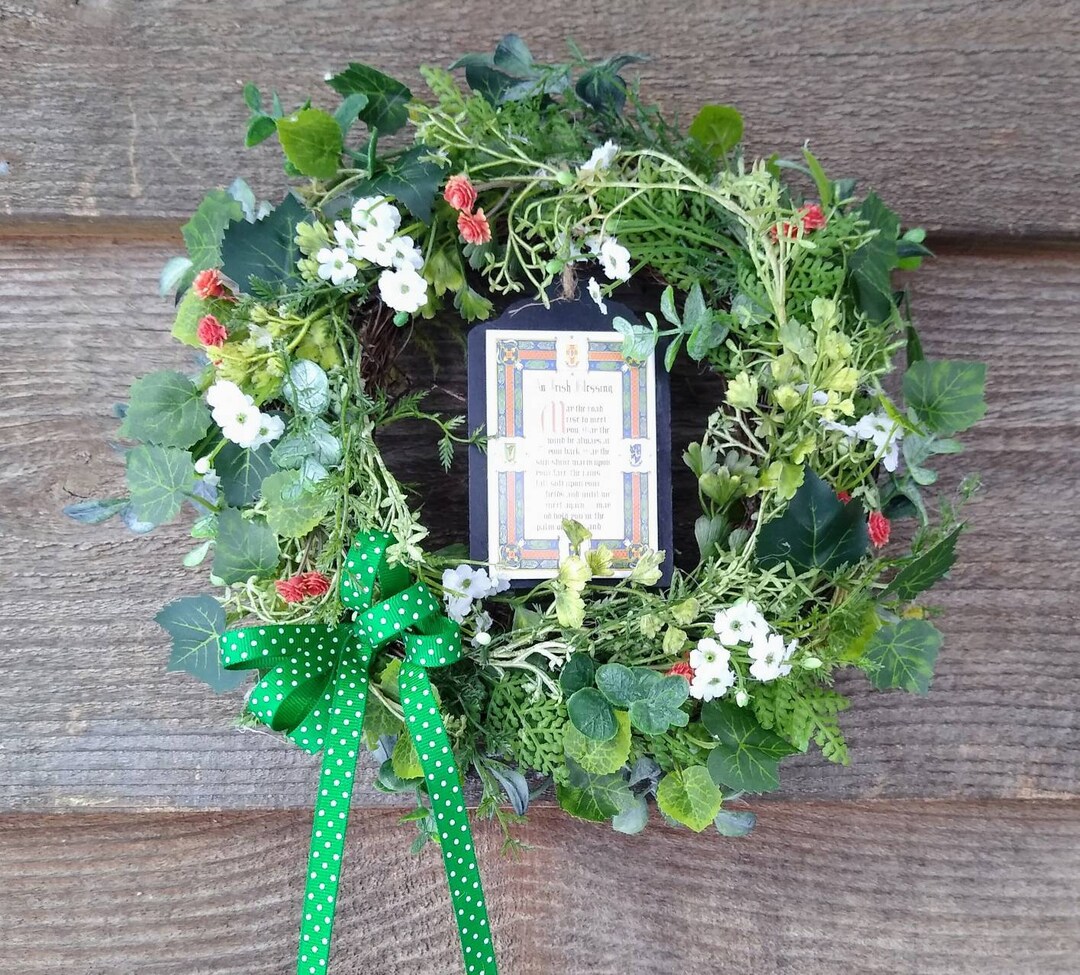 St. Patrick's Day Wreath, Irish Blessing, Farmhouse Greenery - Etsy