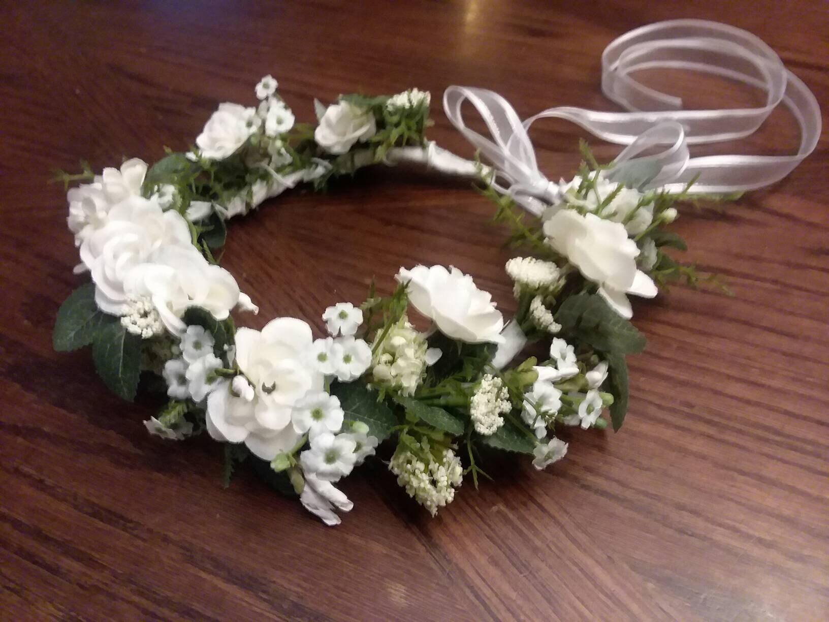 FIRST Holy Communion Floral Crown Wreath Headpiece Flower Girl | Etsy