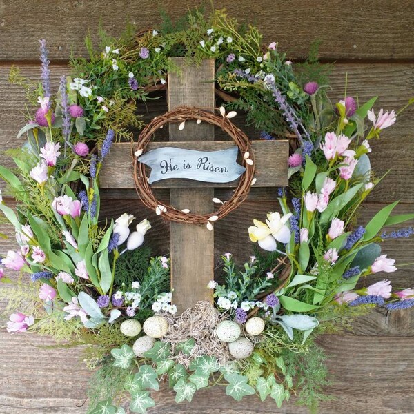 Easter Cross Wreath - Etsy