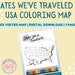Places I've Been Map, Travel Tracker Map, Places Visited Map, USA Map ...