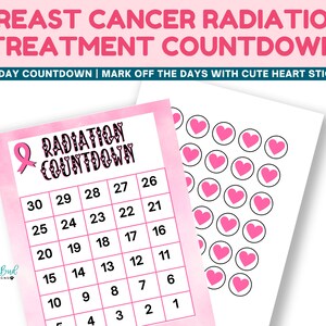 Cancer Countdown Calendar, Breast Cancer Radiation Treatment Countdown ...
