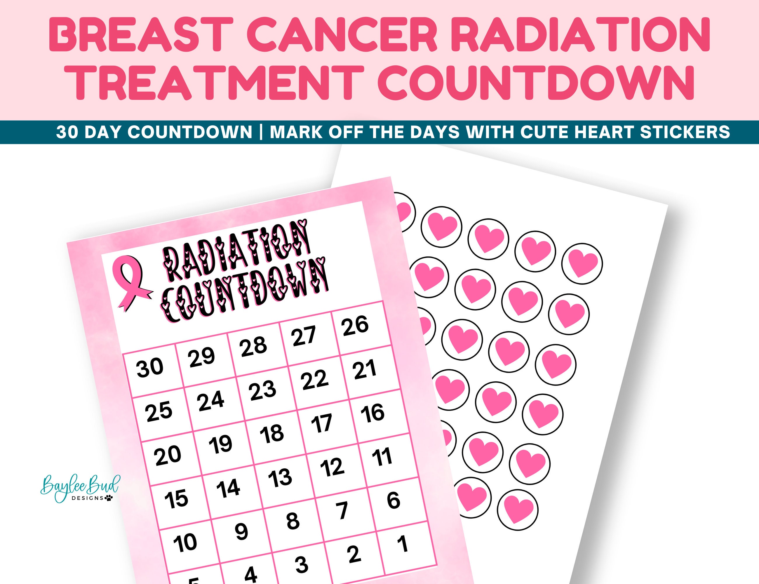 Cancer Countdown Calendar, Breast Cancer Radiation Treatment Countdown ...
