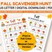 Fall Scavenger Hunt, Fall Kids Scavenger Hunt, Printable Fall Scavenger ...
