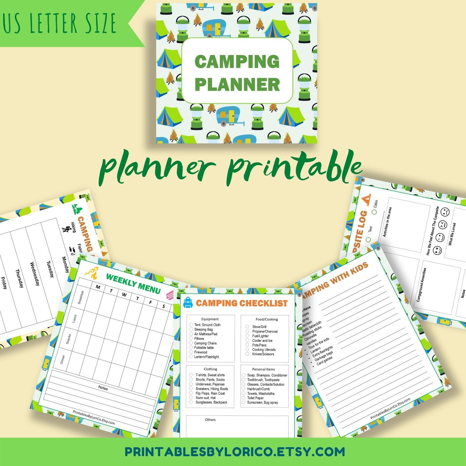 Printable Camping Planner Camping Planner Camping Checklist - Etsy
