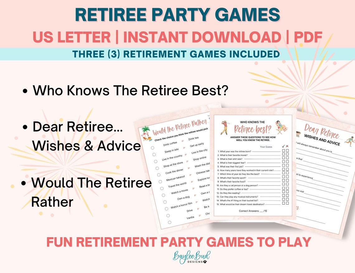 Retirement Games, Fun Retirement Party Games, Retirement Party Games ...