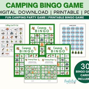 Camping Bingo Cards, Camping Bingo, Camping Bingo Cards for Kids ...