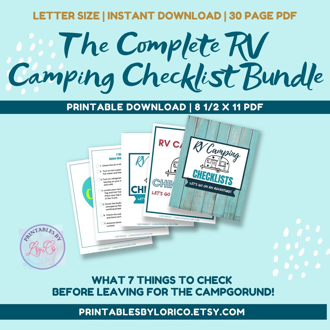 RV Checklists Printable Camping Checklists RV Set up and - Etsy Canada