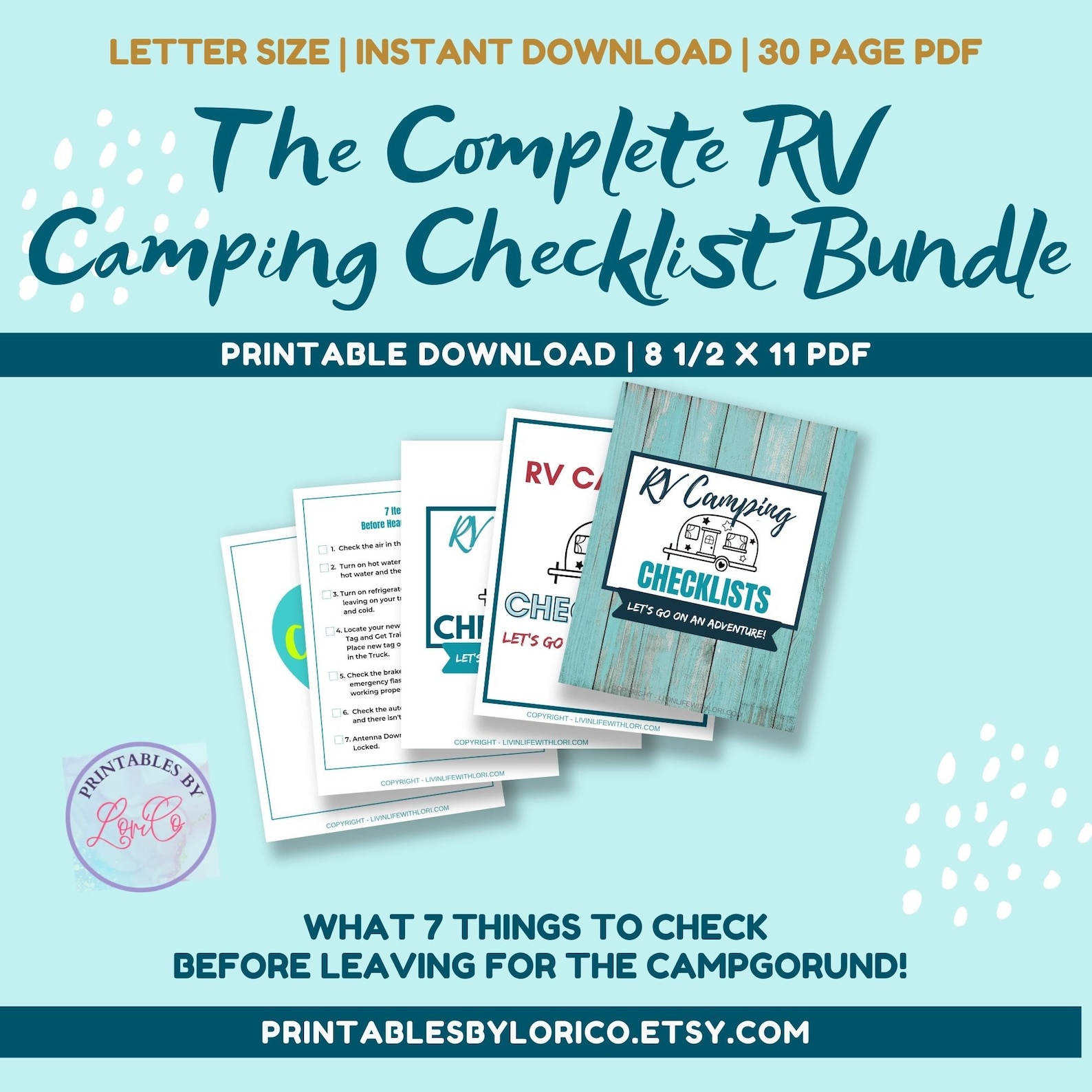 RV Checklists, Printable Camping Checklists, RV Set up and Departure ...
