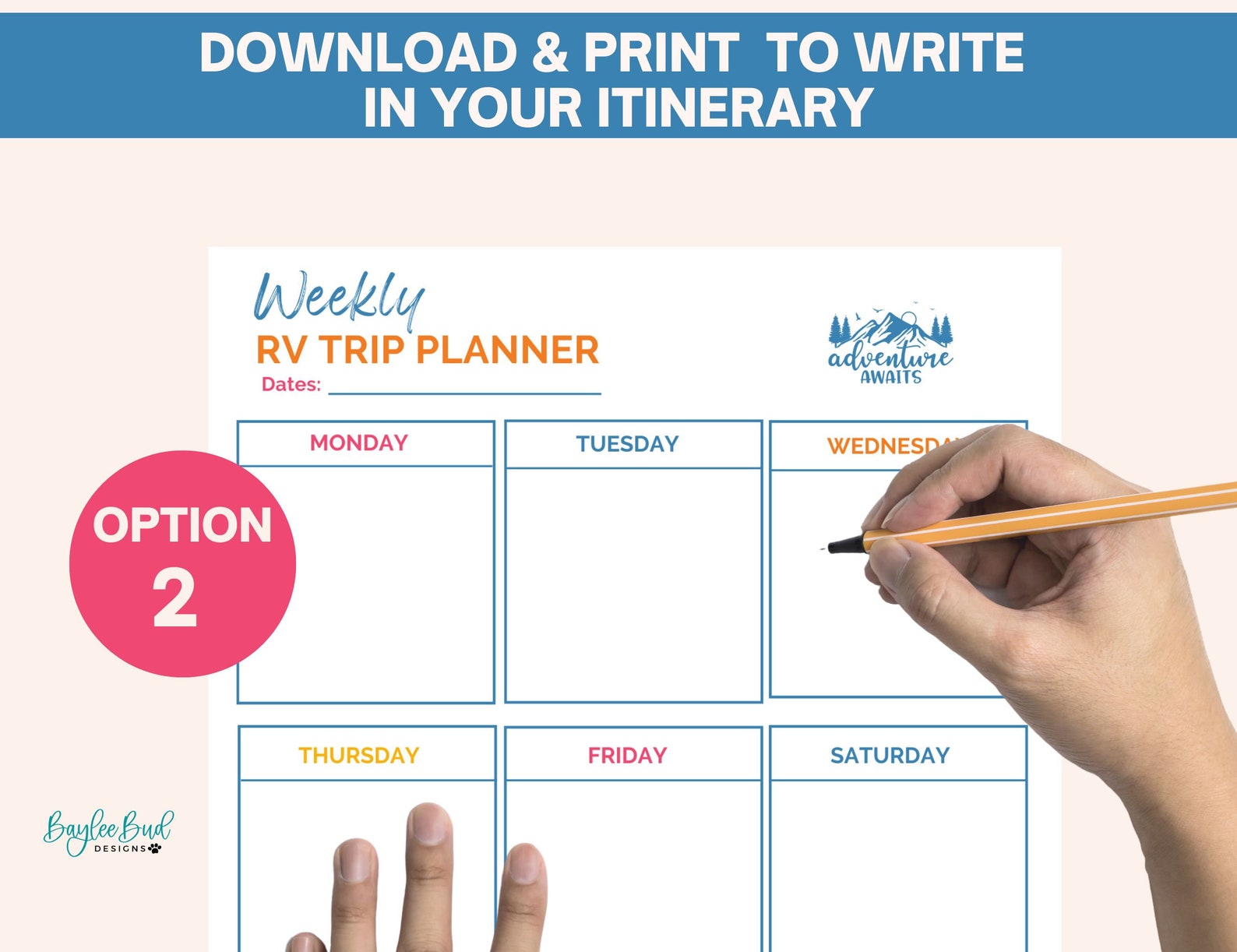 Fillable RV Trip Planner, Fillable Weekly Road Trip Planner, Road Trip ...