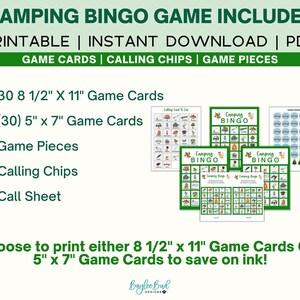 Camping Bingo Cards, Camping Bingo, Camping Bingo Cards for Kids ...