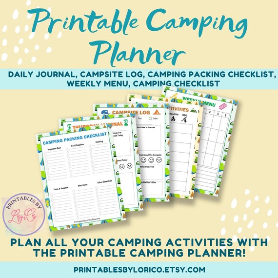 Camping List Camping Themed Printable Camping Notes Printable Camping ...