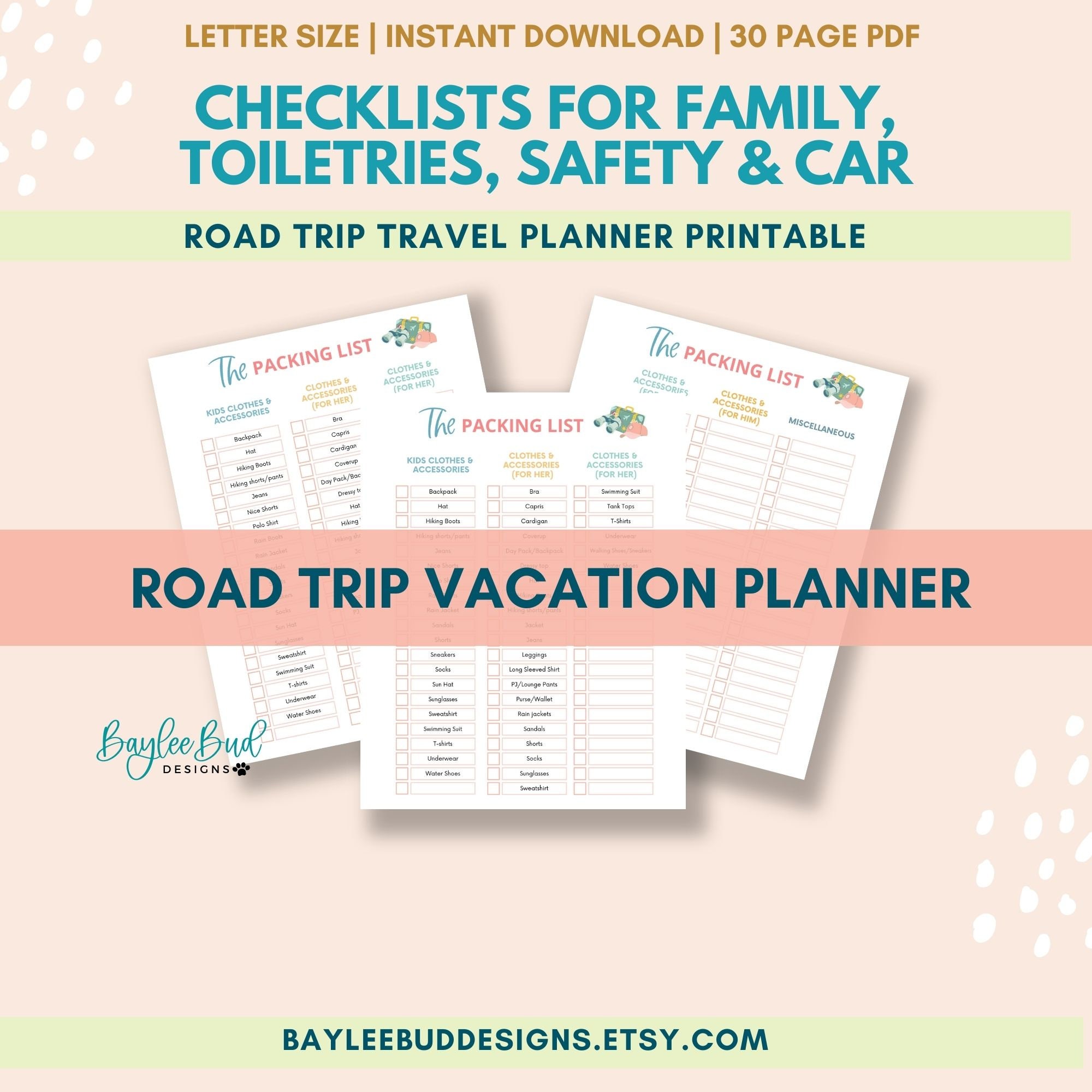 Ultimate Road Trip Planner, Printable Road Trip Planner Bundle, Family ...