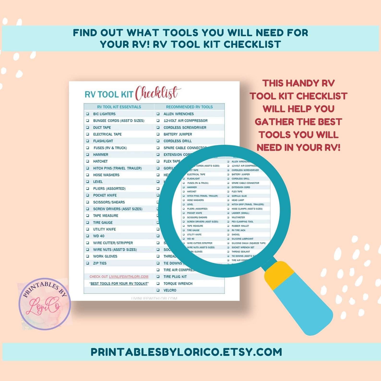RV Checklists, Printable Camping Checklists, RV Set up and Departure ...