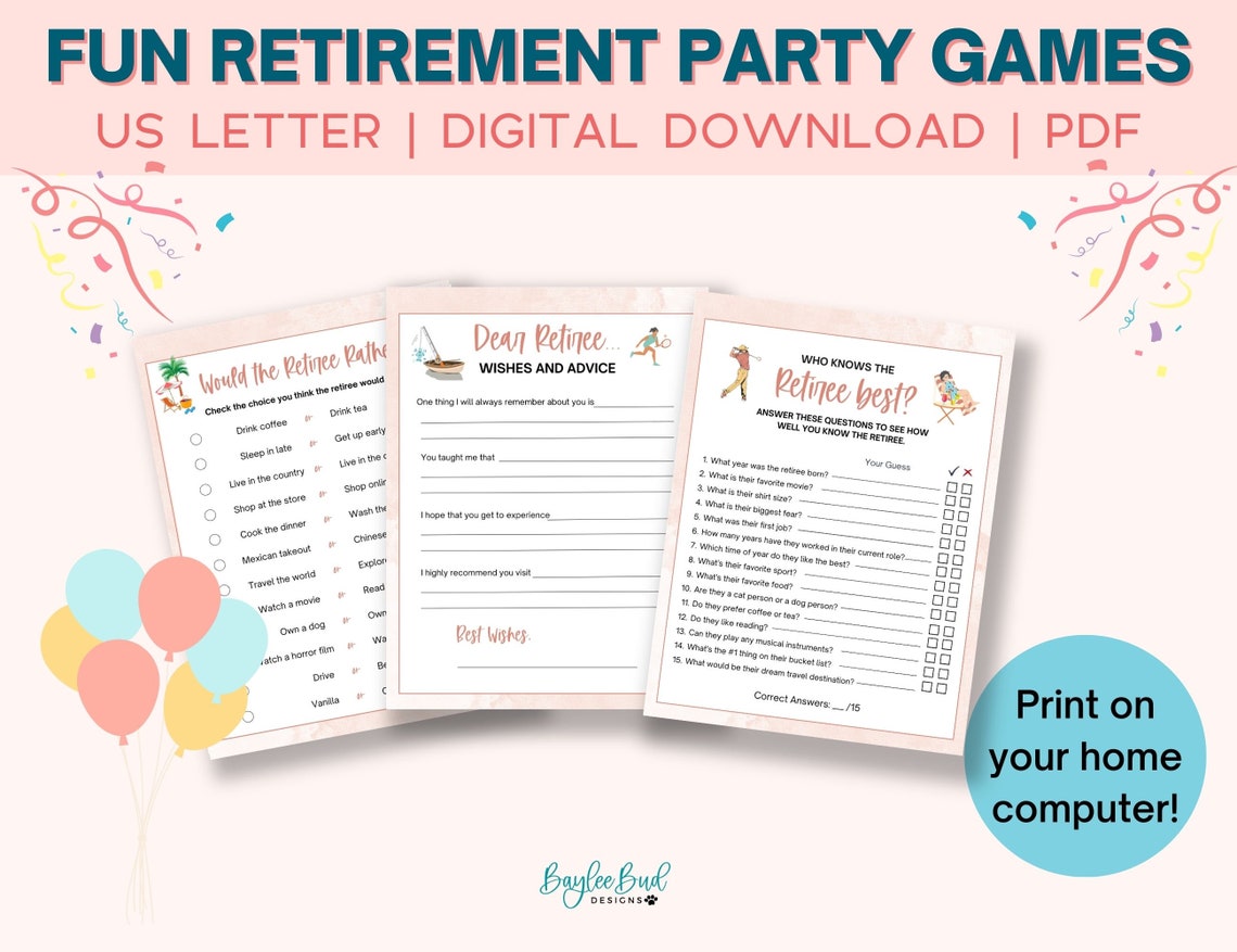 Retirement Games, Fun Retirement Party Games, Retirement Party Games ...