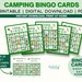 Camping Bingo Cards, Camping Bingo, Camping Bingo Cards for Kids ...