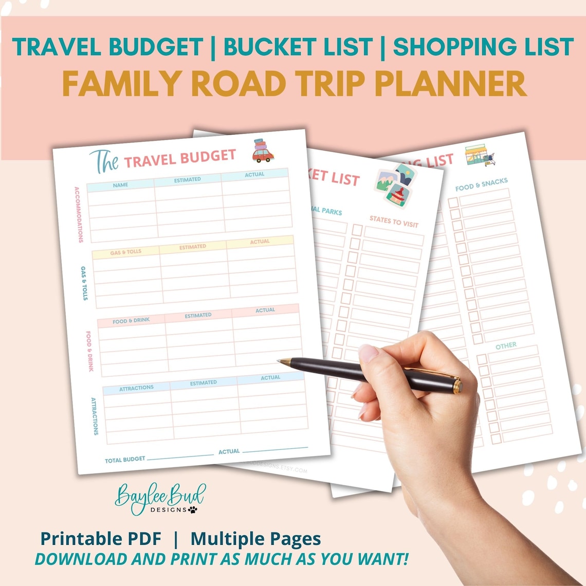 Ultimate Road Trip Planner, Printable Road Trip Planner Bundle, Family ...