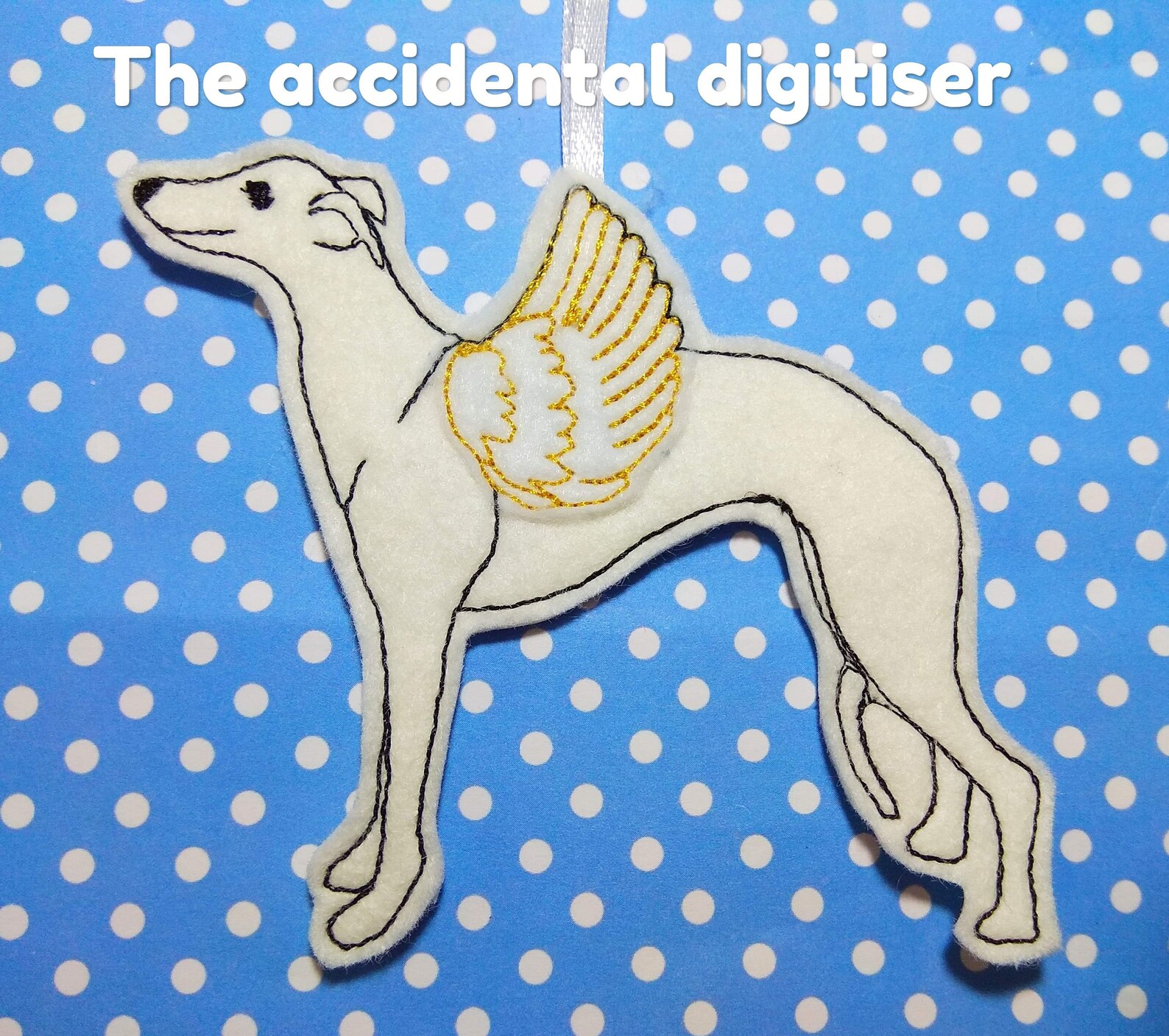 Whippet/ Greyhound Angel Hanging Decoration Embroidery File - Etsy