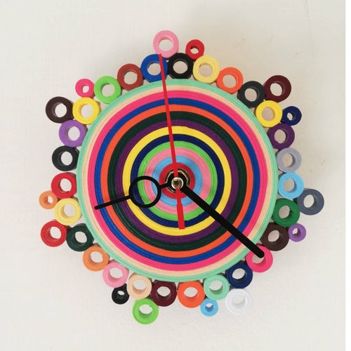 Wall Clock Paper Clock Small Clock for Wall Christmas Gift - Etsy