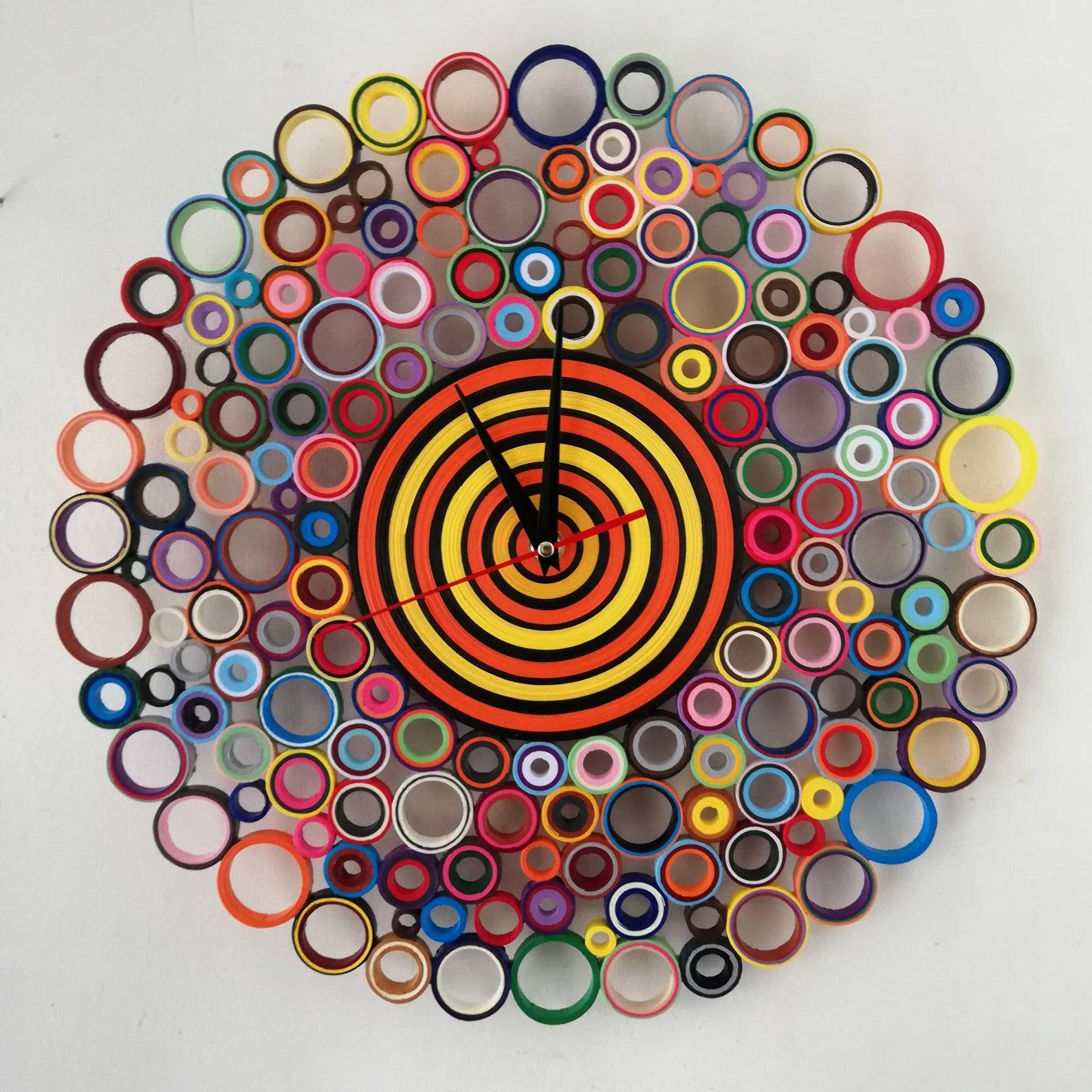 Wall Clock Paper Clock Colorful Clock Custom Clock for | Etsy