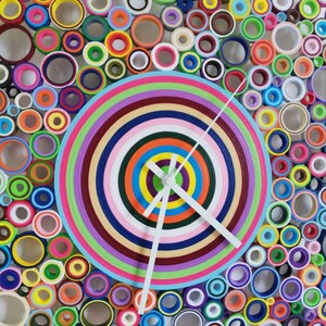 Large Wall Clock, Paper Clock, Colorful Clock, 20 Inch Clock, First ...