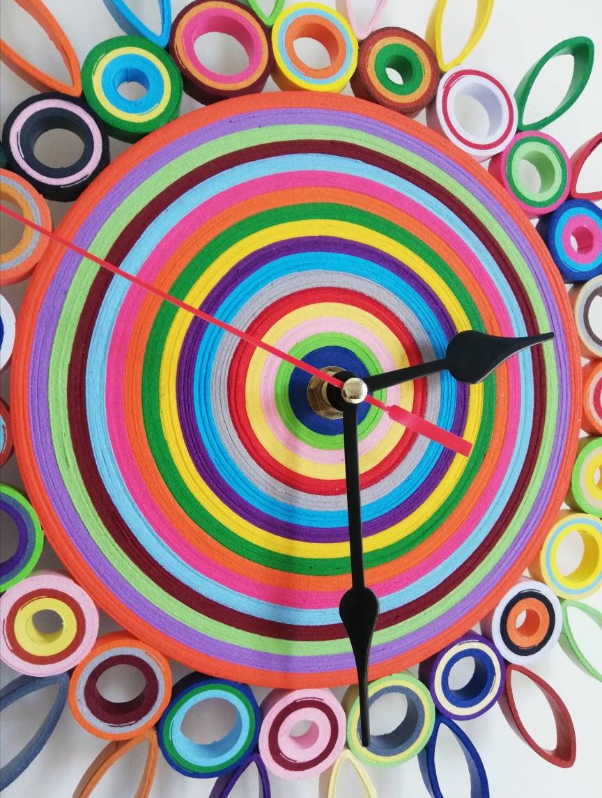 Wall Clock Paper Clock Quilling Decor Unique Wall Clocks | Etsy