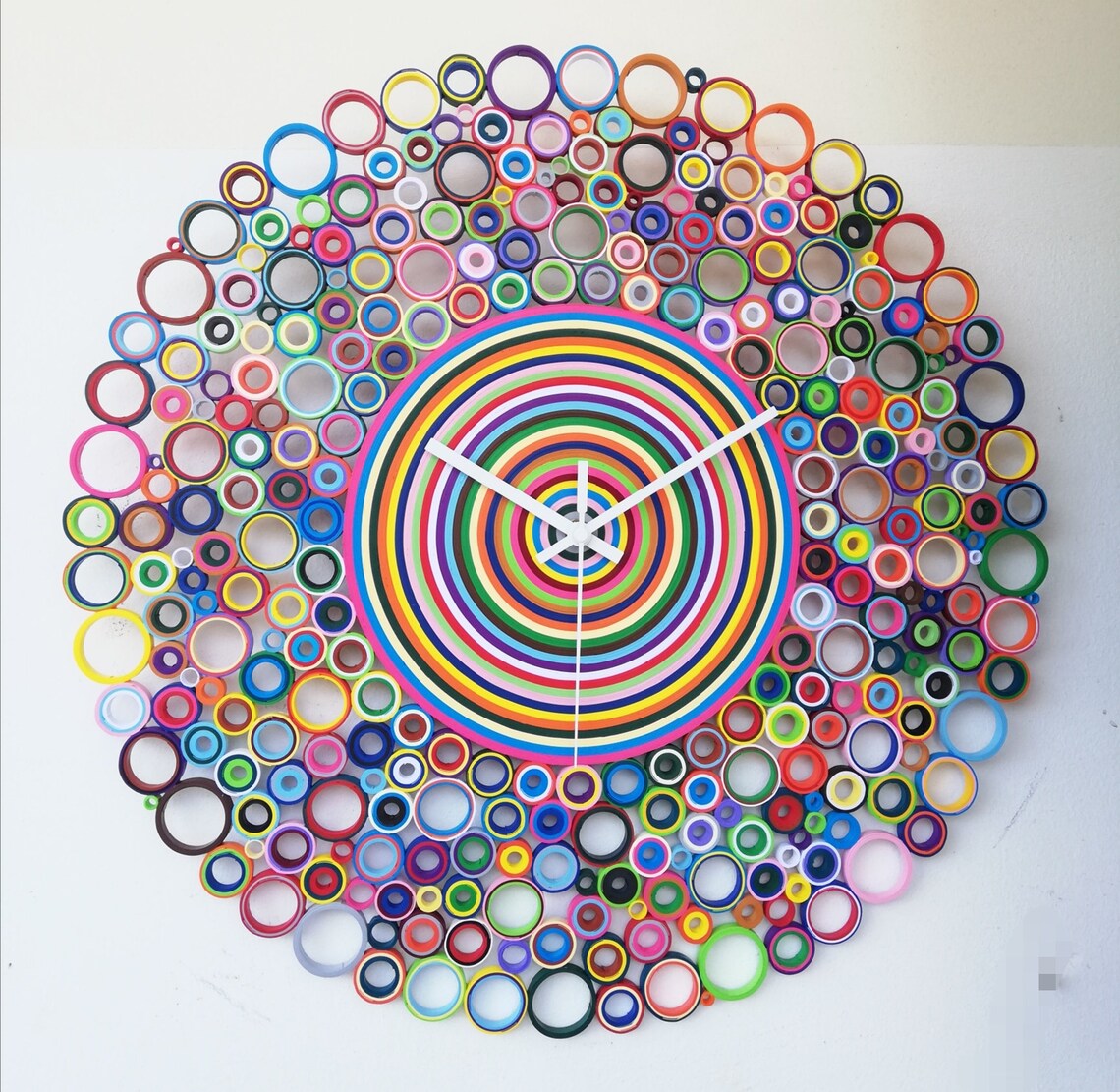 Large Wall Clock, Paper Clock, Colorful Wall Clock, First Anniversary ...