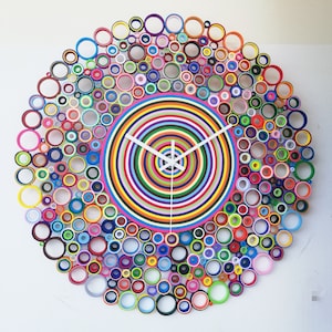 Large Wall Clock, Paper Clock, Colorful Wall Clock, First Anniversary ...