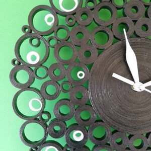 Paper Wall Clock, Modern Clock, Black Wall Clock, Quilling Art, Unique ...