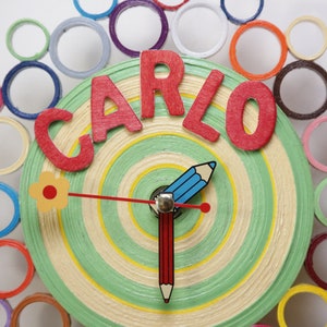 Small Wall Clock Kids Room Decor Custom Name Art Baby - Etsy