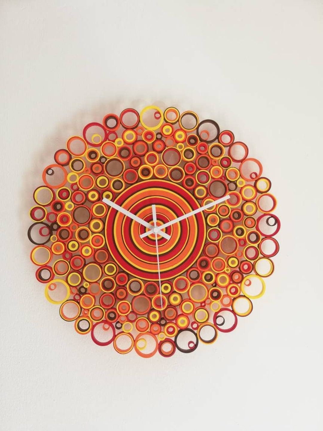 Wall Clock, Paper Clock, Unique Wall Clock, Kitchen Decor, Housewarming ...