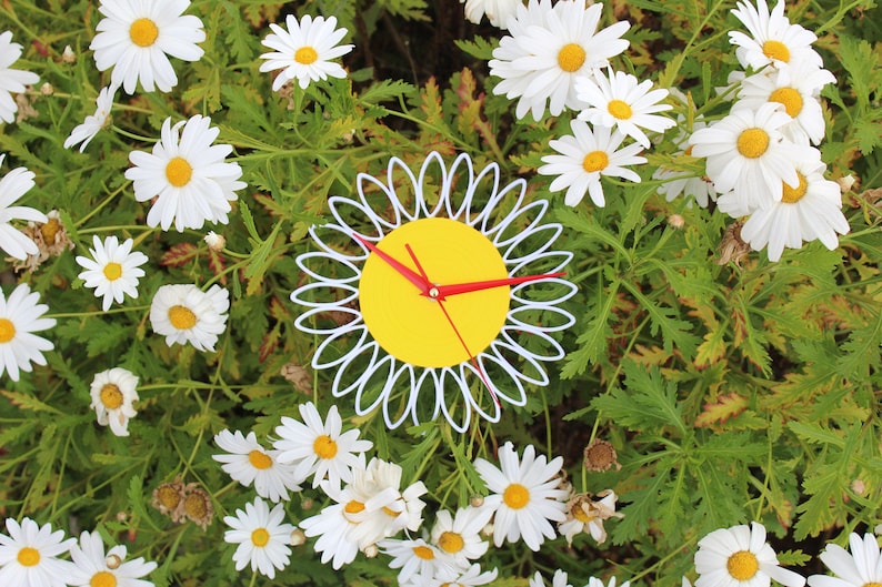 Wall Clock, Daisy Clock, Paper Clock, Daisy Design, First Anniversary ...