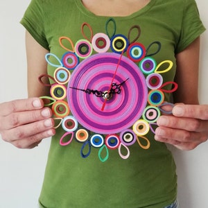 Small Wall Clock, Paper Clock, Housewarming Gift, No Ticking, Unique ...