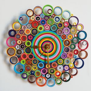 Wall Clock, Paper Clock, Colorful Clock, First Anniversary Gift, Paper ...