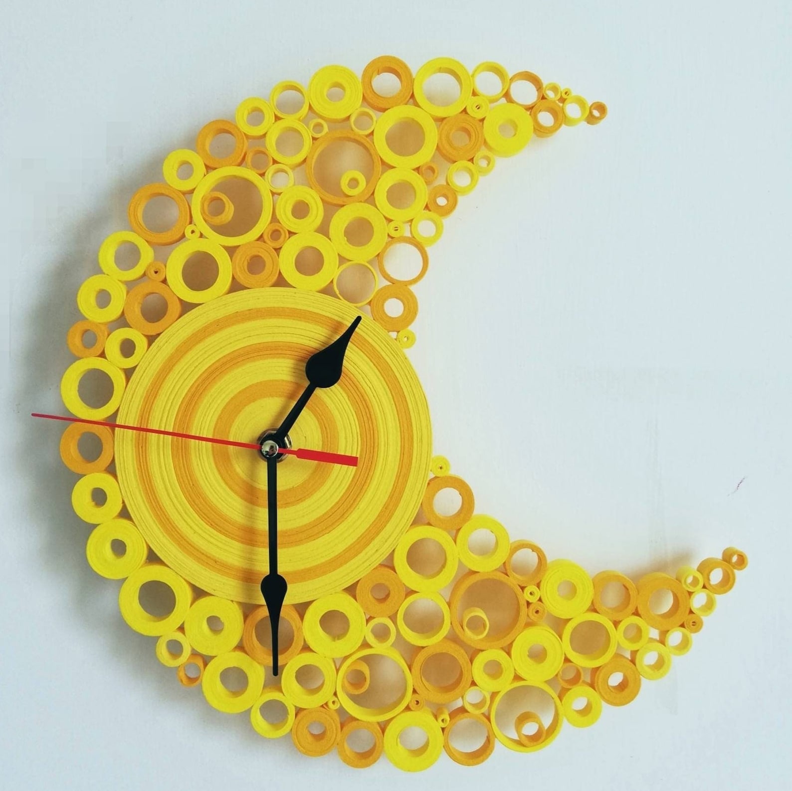 Moon Clock Paper Clock Half Moon Decor Clock for Wall - Etsy