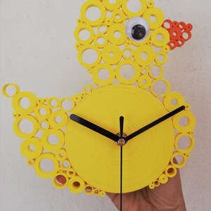 Wall Clock, Ducky Clock, Paper Clock, Kids Room Clock, Kids Room Gift ...