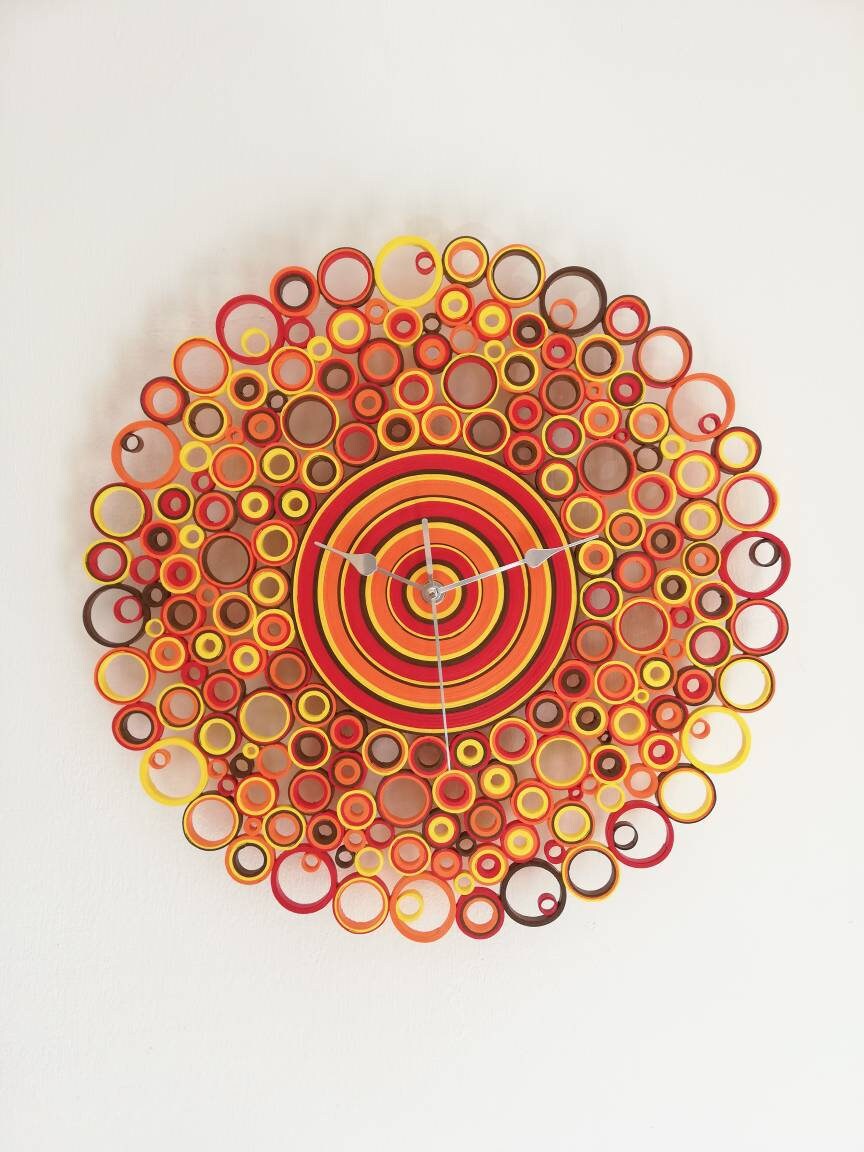 Wall Clock Paper Clock Unique Wall Clock Kitchen Decor - Etsy UK