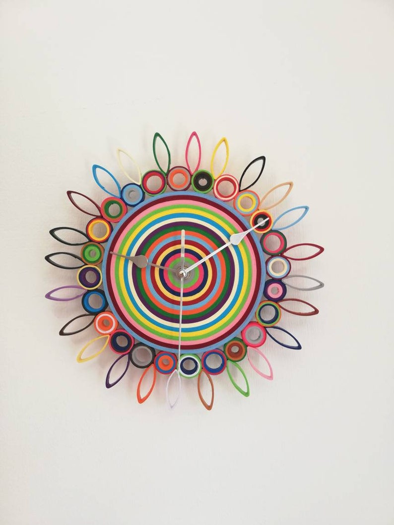 Wall Clock Paper Clock Quilling Decor Unique Wall Clocks - Etsy