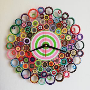 Wall Clock, Paper Clock, Colorful Clock, Custom Clock for Wall, Kids ...