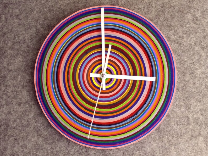 Wall Clock Colorful Clock Paper Clock Unique Wall Clock | Etsy