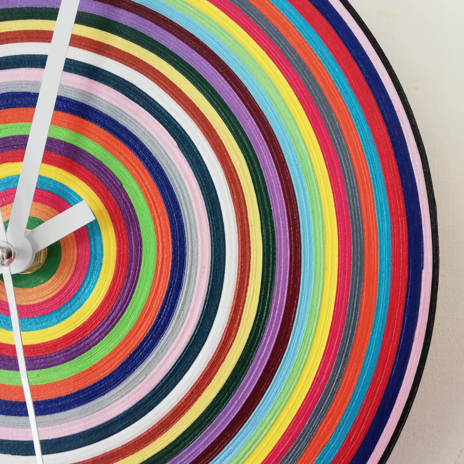 Wall Clock Colorful Clock Paper Clock Unique Wall Clock | Etsy