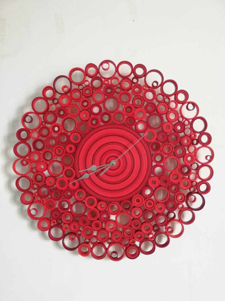 Unique Wall Clocks, Large Wall Clock, Paper Clock, Bedroom Decor ...