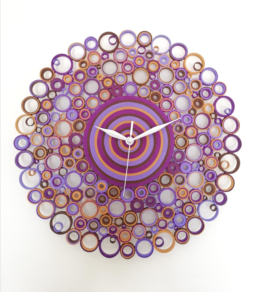 Quilling Wall Clock, Silent Clock, Artistic Clock, Modern Clock, Paper ...