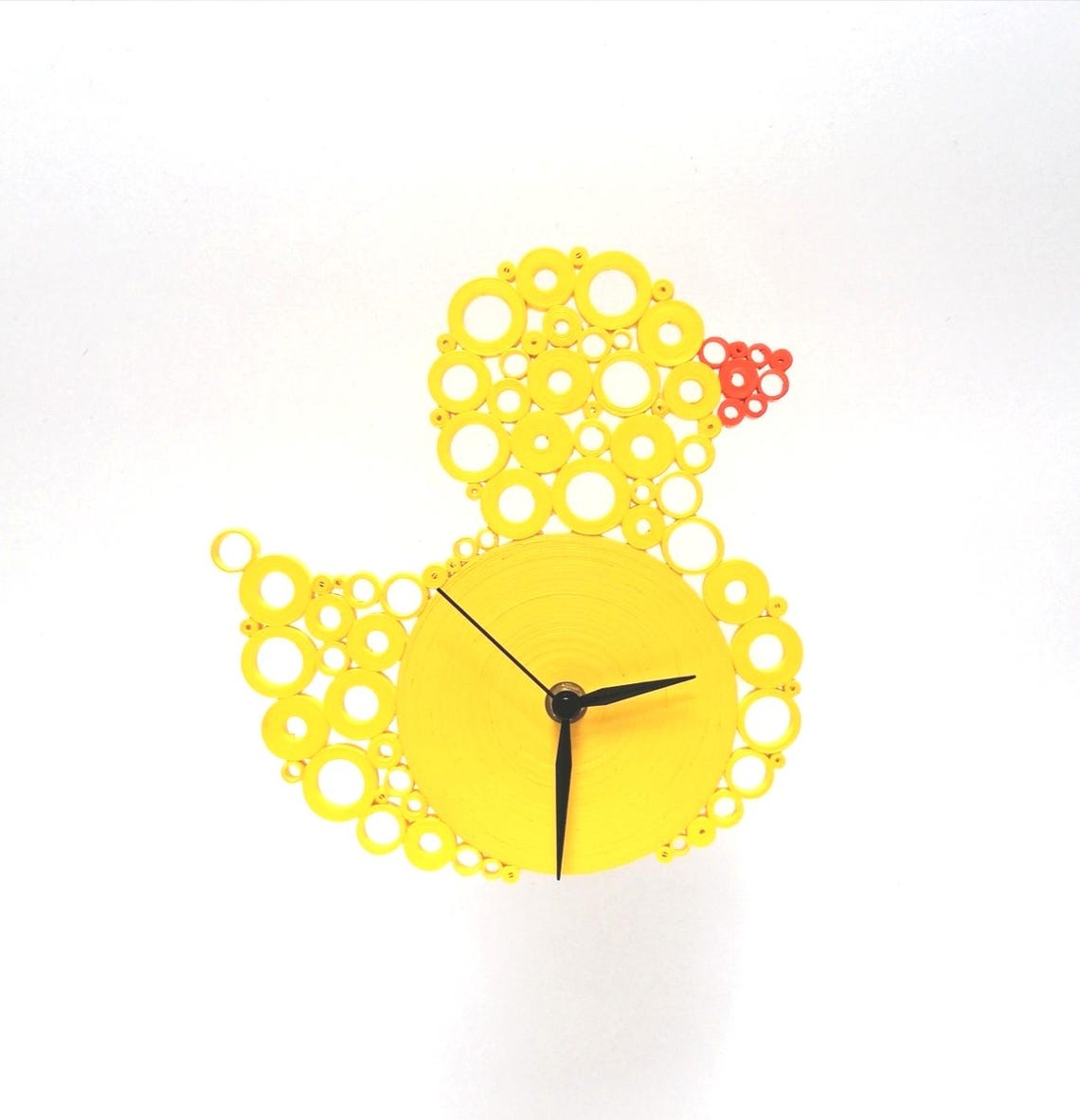 Wall Clock, Ducky Clock, Paper Clock, Kids Room Clock, Kids Room Gift ...