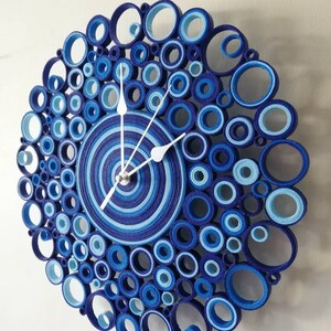 Modern Clock for Wall Paper Clock Blue Wall Clock Blue Home - Etsy