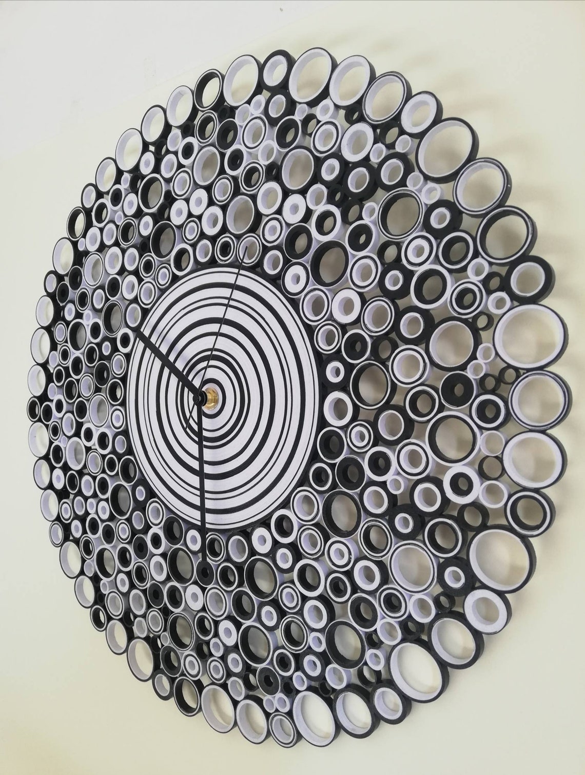 Large Wall Clock Paper Clock Black and White Clock 20 Inch - Etsy